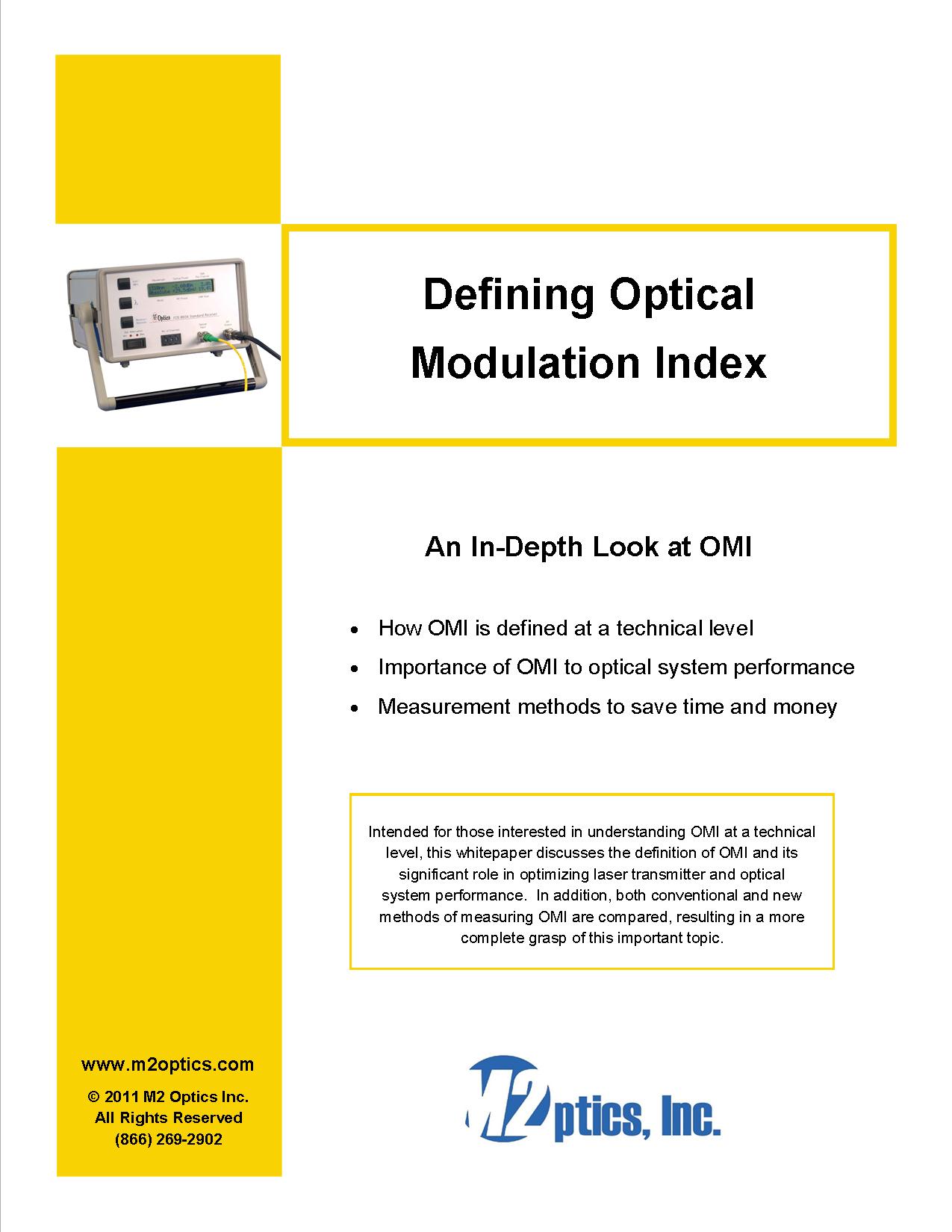 Defining Optical Modulation Index - Whitepaper from M2 Optics